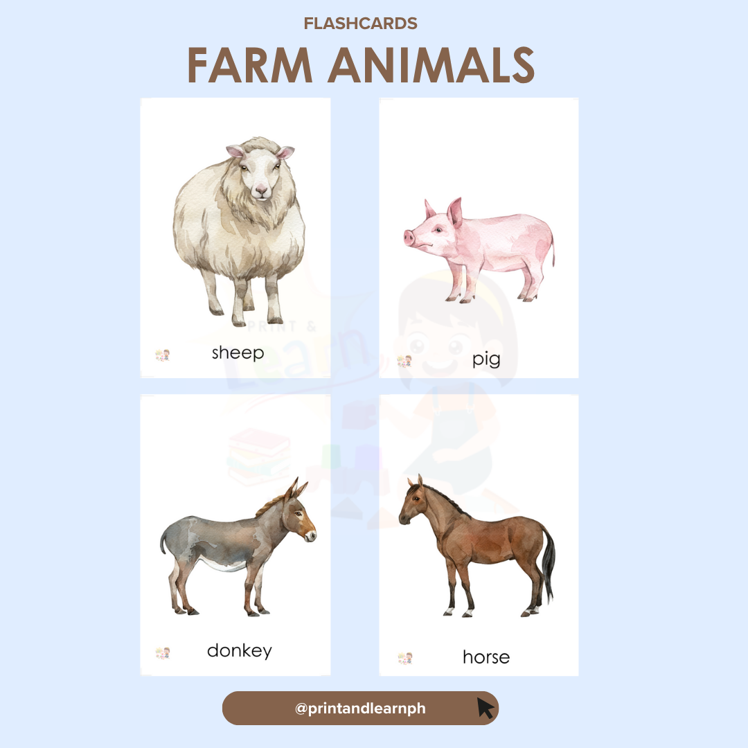 Flashcard: Farm Animals – Print and Learn PH