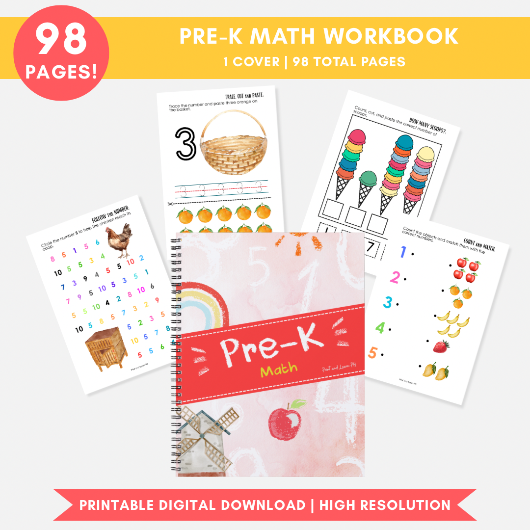 Pre-K Math Workbook (Digital Only) – Print and Learn PH