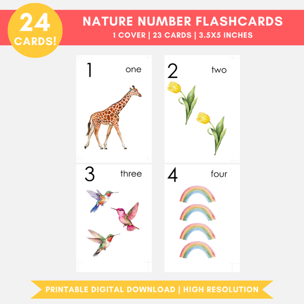 Nature Numbers Flashcards (Digital Only) – Print and Learn PH
