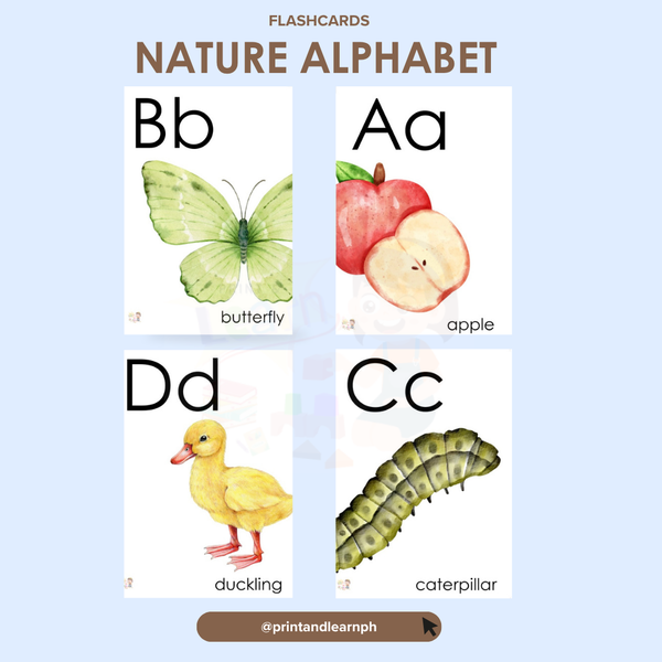 Flashcard: Alphabets Nature – Print and Learn PH
