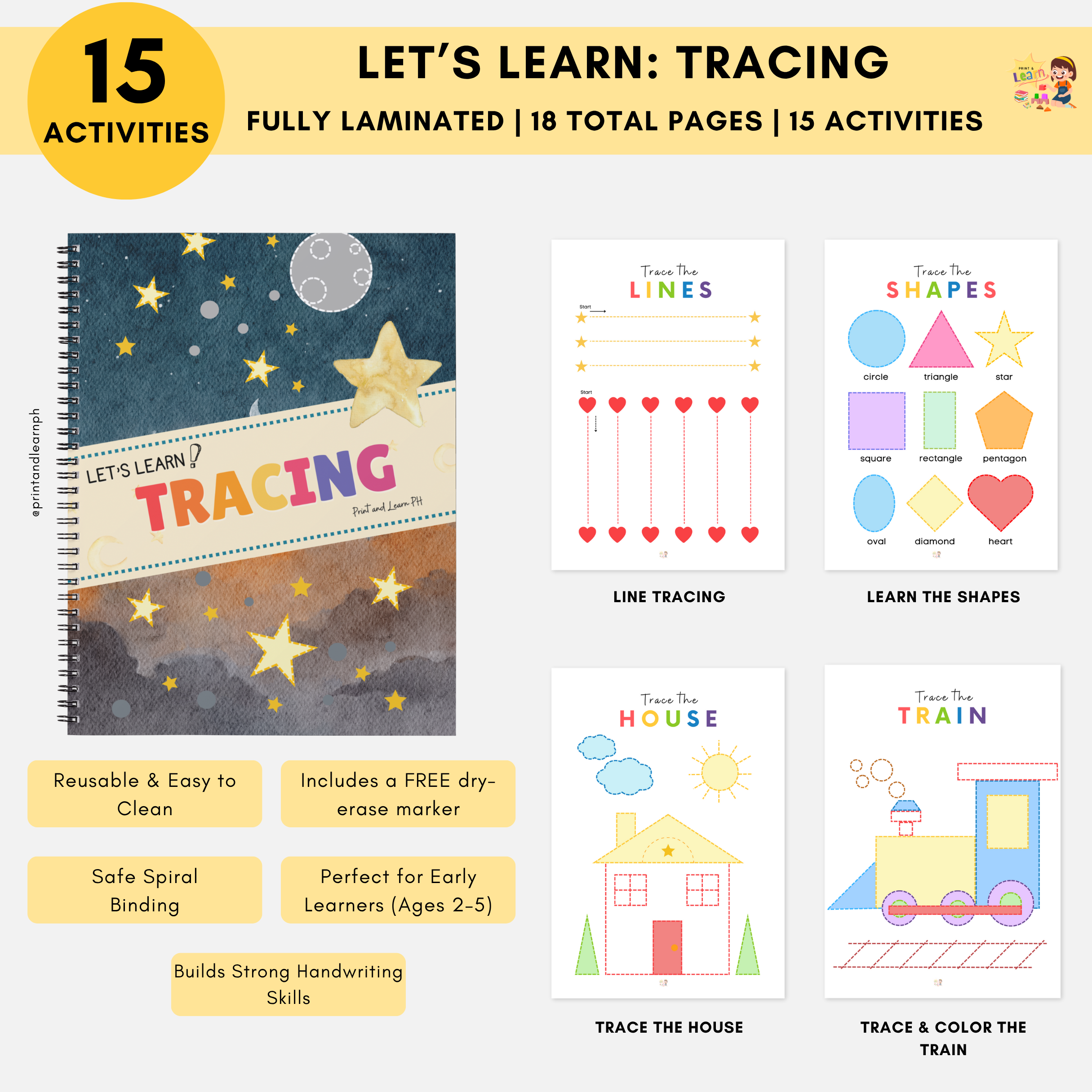Let’s Learn: Tracing – Print and Learn PH
